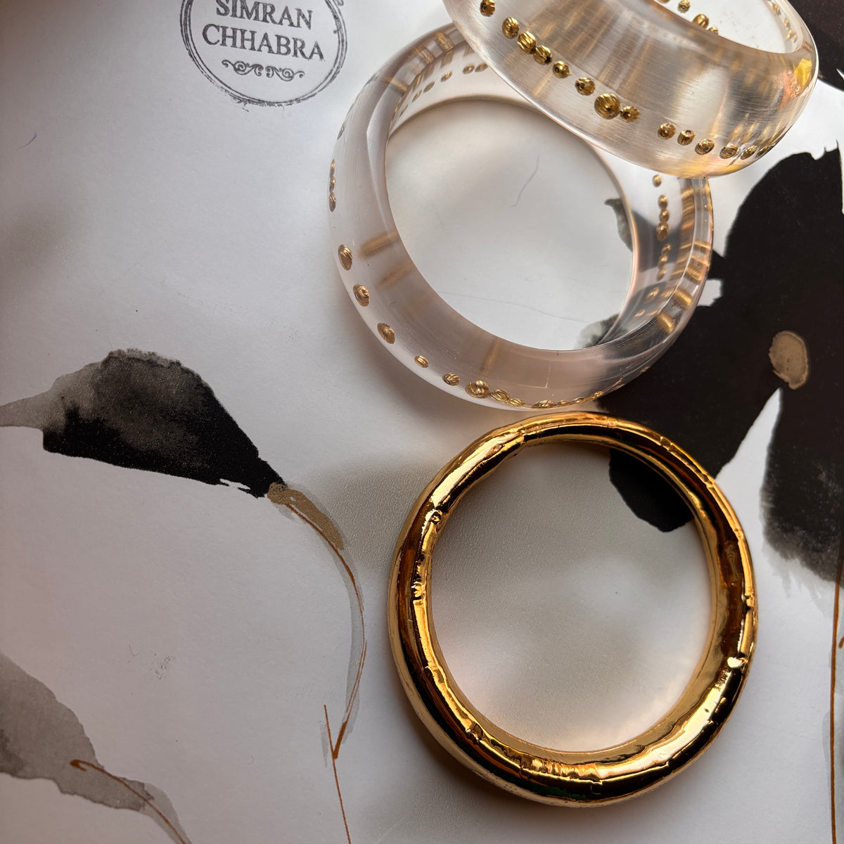 Aqua Glow With Sun Cross Bangle (set of 3) – Simran Chhabra