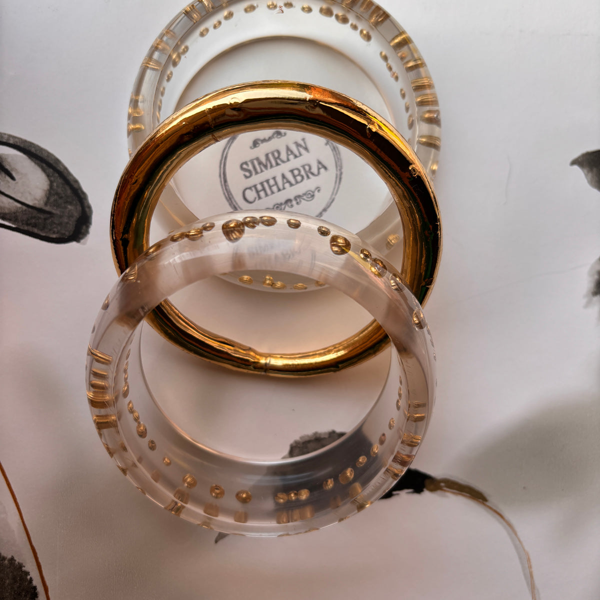 Aqua Glow With Sun Cross Bangle (set of 3) – Simran Chhabra